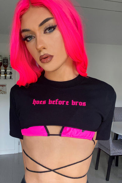 Hoes Before Bros Crop Tee – Goodbye Bread