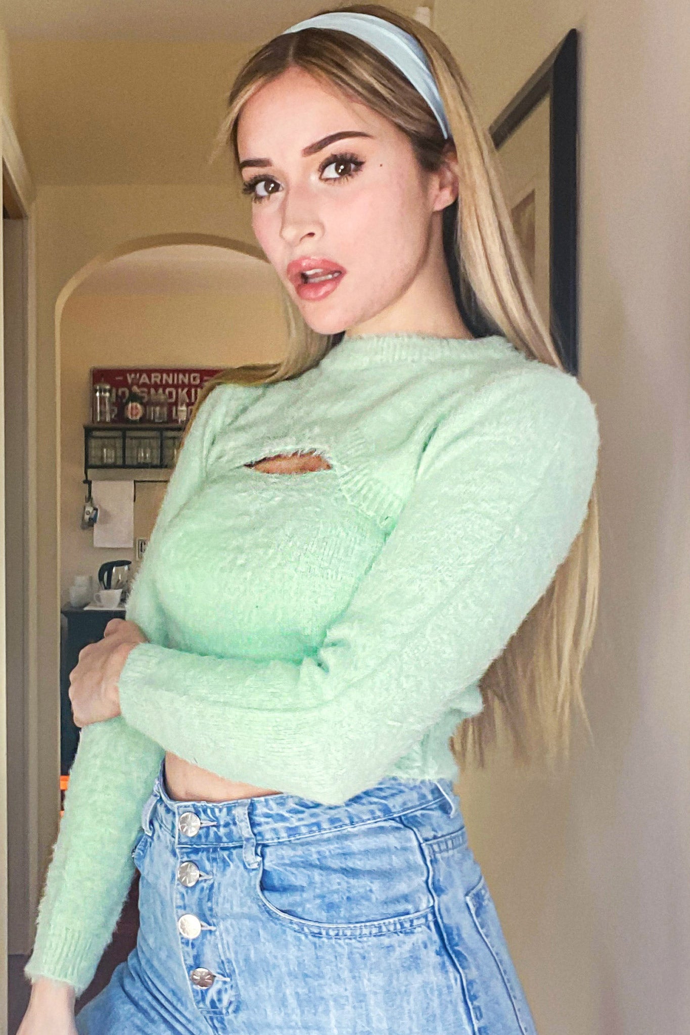 Soft Minty Crop Sweater – Goodbye Bread