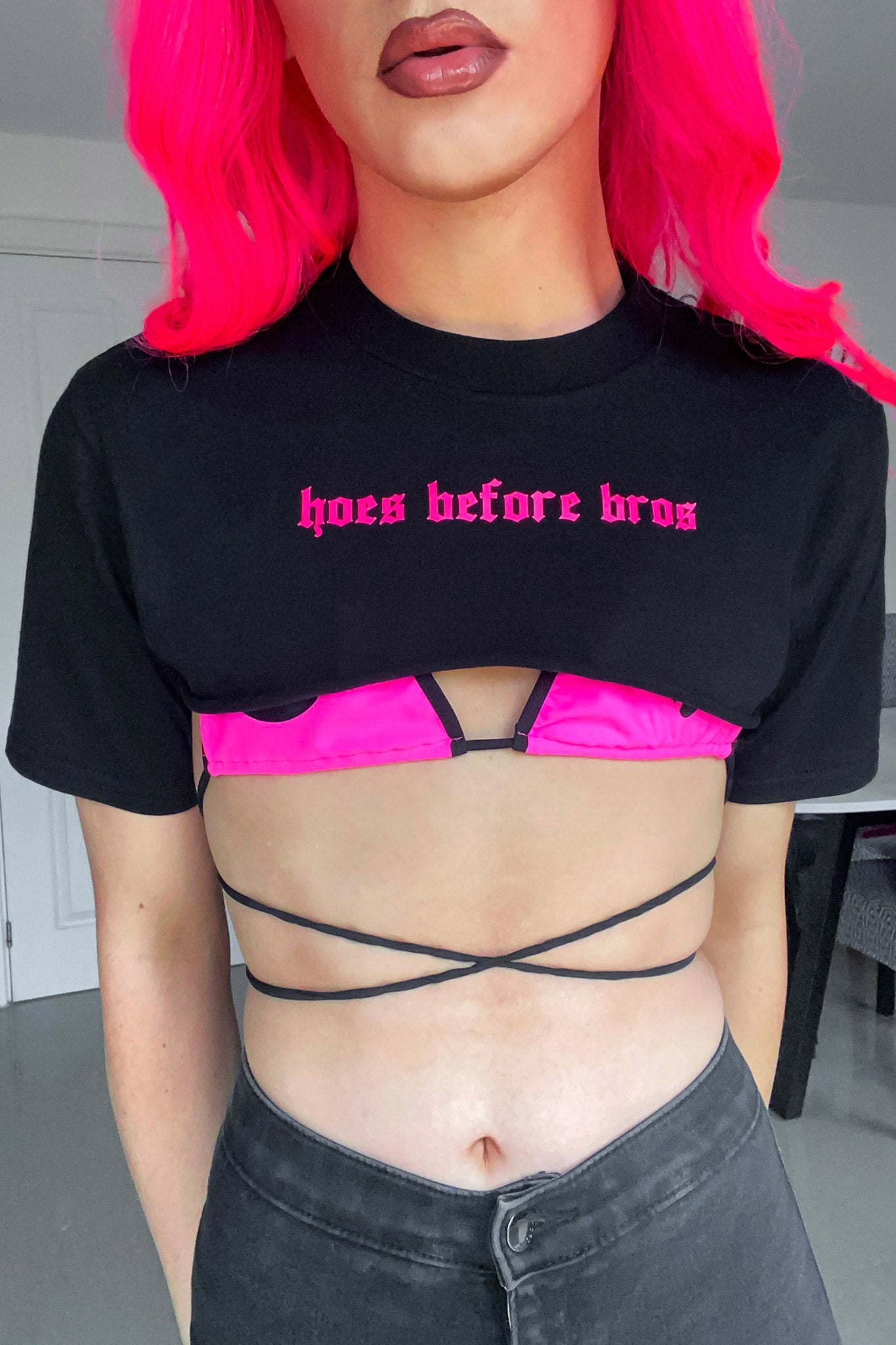 Hoes Before Bros Crop Tee – Goodbye Bread